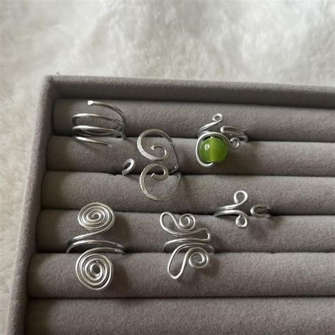 Handmade Silver Wire Rings ・ ・ ・ ・ ・ ・ ・ Depop Diy Wire Jewelry Handmade Wire Jewelry