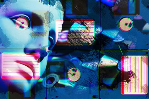 얼굴 고대 동상과 플로피 디스크와 현대 개념 예술 포스터 현대 미술의 콜라주 0명에 대한 스톡 사진 및 기타 이미지 0명 Glitch Style Of