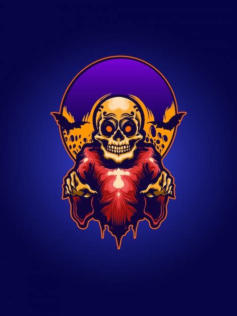 귀여운 해골 그림 프리미엄 벡터