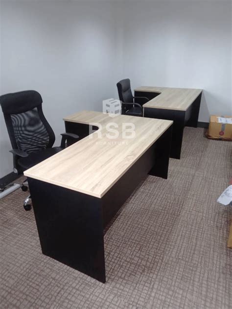 โต๊ะทำงานเข้ามุม ตัวแอล ขาไม้ มีลิ้นชัก ขนาด 160 X 120 Cm รหัส 3346 โต๊ะทำงาน โต๊ะคอมพิวเตอร์