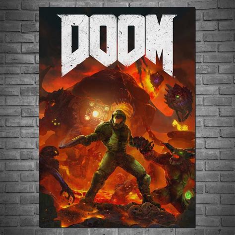 Постери плакати Doom Eternal Дум ретро кібердемон Ревенант Какодемон 50 грн Книги журнали