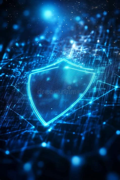 Digital Shield On Circuit Board Background Cybersecurity Data Protection Privacy Concept