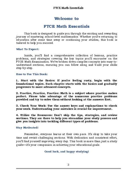 Ftce Math Essentials By Yaghoub Kohannim Tpt
