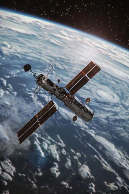 Satellite In Earth Orbit Generative Ai Premium Ai Generated Image