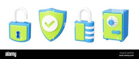 Secure And Personal Data And Earnings Safety 3d Render Set Protecting