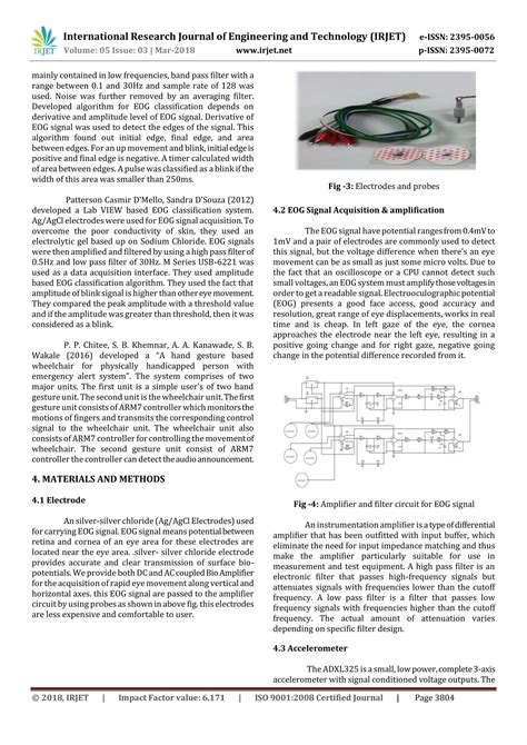 Irjet Microcontroller Based Eog And Accelerometer Guide Wheelchair Pdf