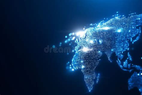 a glowing binary code world map showcases global digital connectivity