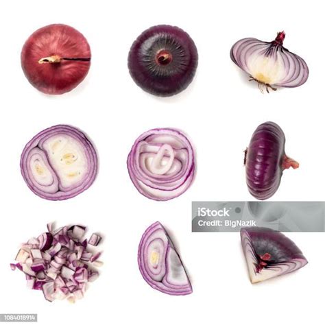 빨간 양파 슬라이스를 설정 하 고 백색 Backgroun에 고립 된 반으로 잘라 0명에 대한 스톡 사진 및 기타 이미지 0명 개체 그룹 건강한 식생활 Istock