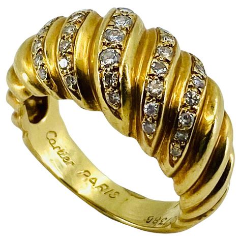 Vintage Cartier Diamond 18 Karat Gold Ring For Sale At 1stdibs