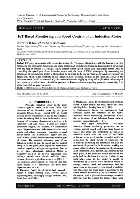 pdf iot based monitoring and speed control of an induction motor