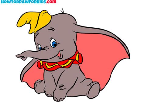 How To Draw Dumbo Flying