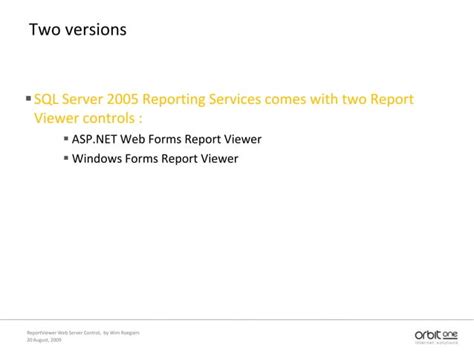 Reportviewer Web Server Control Pptx
