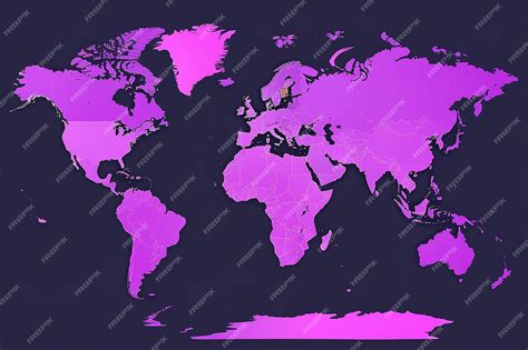 색 바탕에 고립된 세계 지도 터 평평한 지구 지도 템플릿 프리미엄 사진