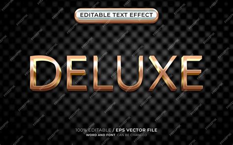 Premium Vector Luxury Deluxe Gold 3d Editable Text Effect Style