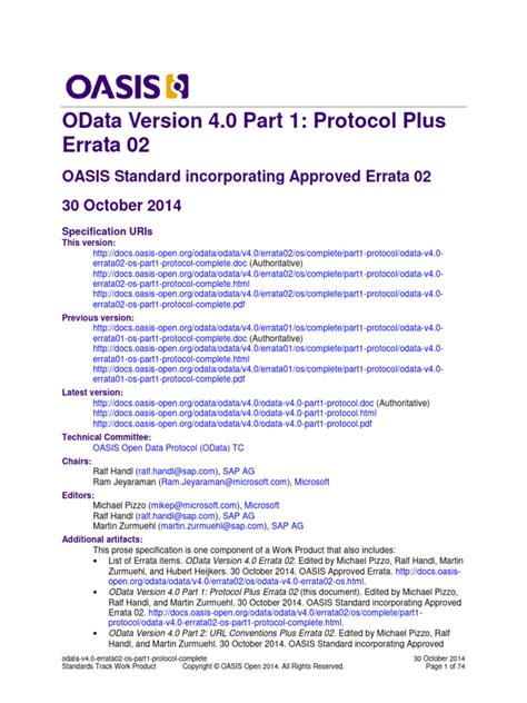 Odata V40 Part1 Protocol Pdf Data Type Information Technology