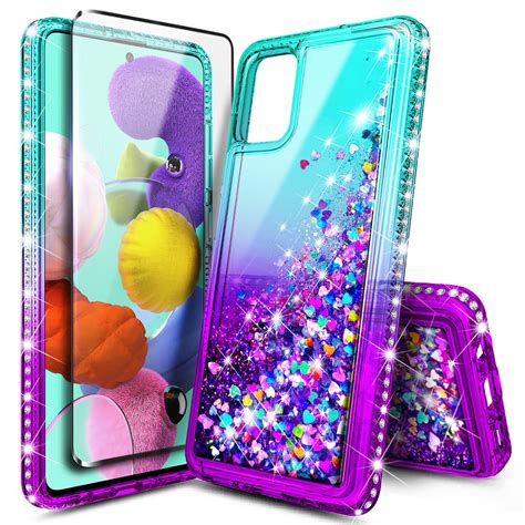 For Samsung Galaxy A51 A51 5g Case Liquid Glitter Bling Cover W