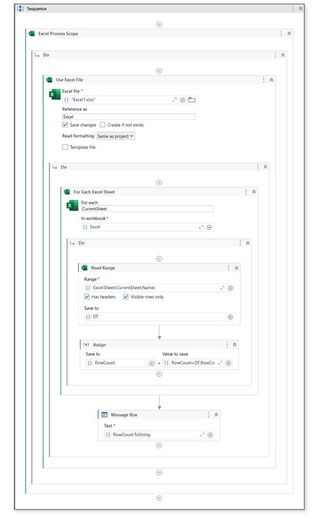 calculate total number of rows in excel file activities uipath