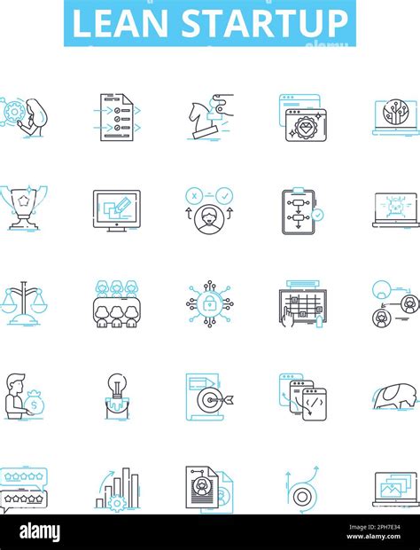 Lean Startup Vector Line Icons Set Lean Startup Iterate Mvp Agile Kpi Prototype