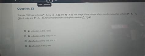solved next question question 33 triangle pqr has vertices p 5 5 q