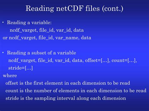 Ppt Input And Output Ii Netcdf And Hdf Files Powerpoint Presentation