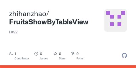 GitHub Zhihanzhao FruitsShowByTableView HW