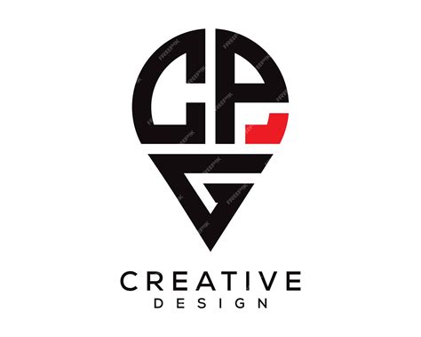 Premium Vector Cpg Letter Location Shape Logo Design