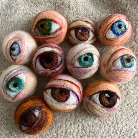 Hand Felted Eyeballs Felt Crafts Needle Felting Projects Needle