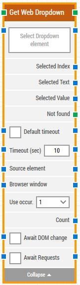 get web dropdown web building blocks leapwork documentation