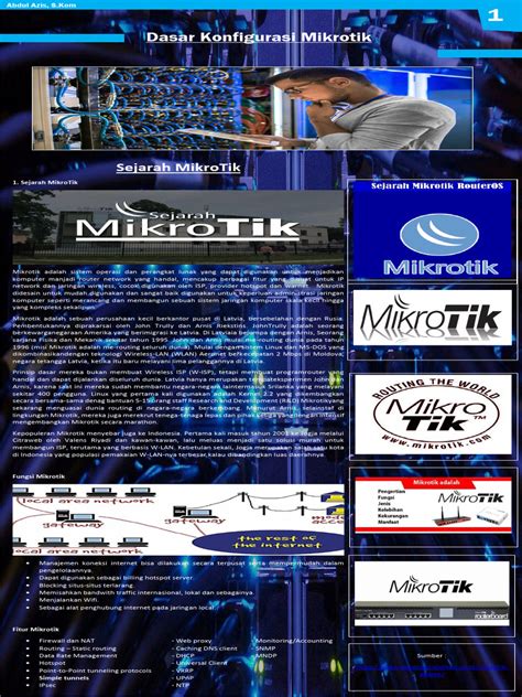 01 Pertemuan 1 Dasar Konfigurasi Mikrotik Sejarah Mikrotik Akses