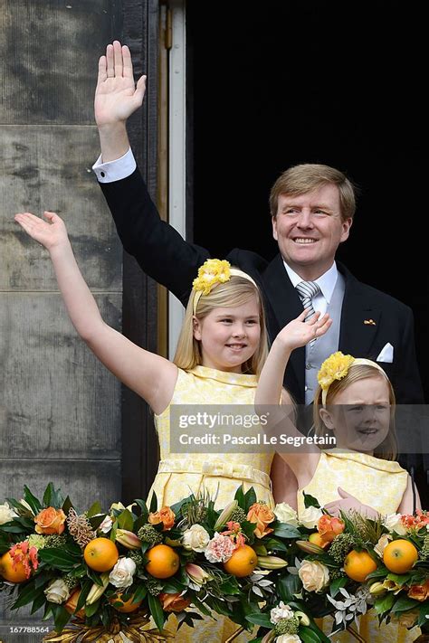 King Willem Alexander And His Daughters Princess Catharina Amalia And