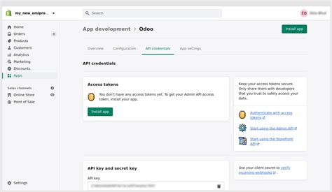 Generate Api Key And Secret Key Shopify Odoo Connector By Emipro