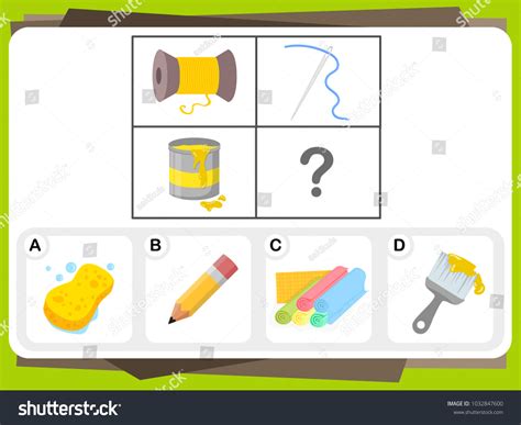 Practice Questions Worksheet Education Iq Test Stock Vector Royalty