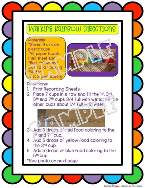 Rainbow Stem Science Experiments By Science Teacher Toolbox By Cara
