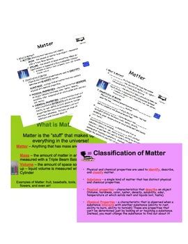 Matter Cloze Notes And PowerPoint By Froggy Science TPT