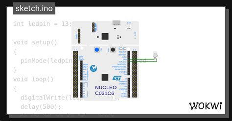 blinking led using stm32 nucleo64 c031c6 copy wokwi esp32 stm32