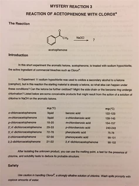 Solved Mystery Reaction 3 Reaction Of Acetophenone With