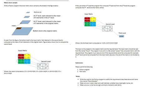 Solved Matrix Down Sample Write A Python Program That Dose Chegg Com