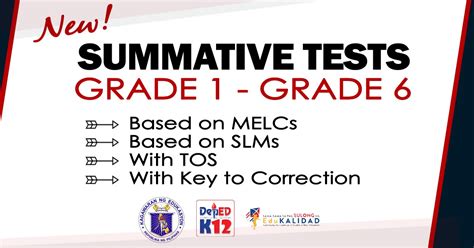 new summative tests melc based module based grade 1 6 deped click