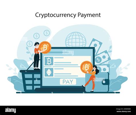 Cryptocurrency Payment Concept A Modern Transaction Scene With Bitcoin