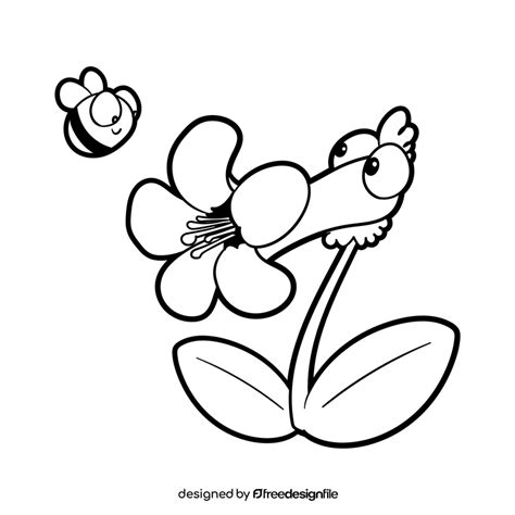 Flower Cartoon Black And White Clipart Free Download