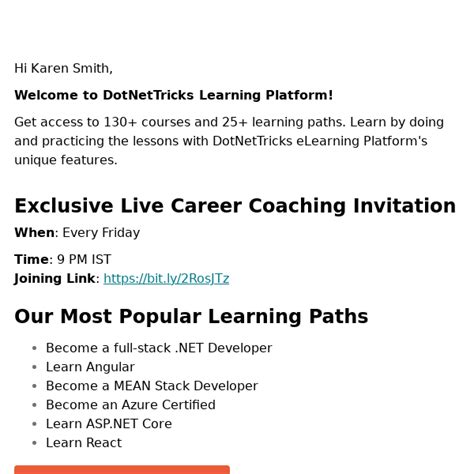 welcome to dotnettricks start your learning with world class learning