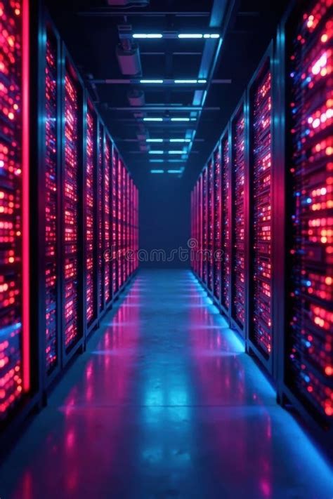Chromatic Server Array In A Glowing Advanced Data Center Architecture