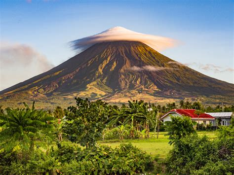 Mayon Volcano Massive Active And Perfect Cone Shape Volcano Near To