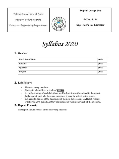 Digital Design Syllabus Pdf