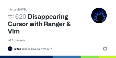 Disappearing Cursor With Ranger Vim Issue Microsoft WSL GitHub