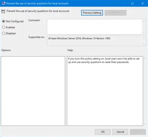 Turn On Or Off Security Questions Windows Using Registry Or Group Policy