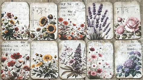 Flower Vintage Style Junk Journal Floral Garden Junk Journal Cards 2 1