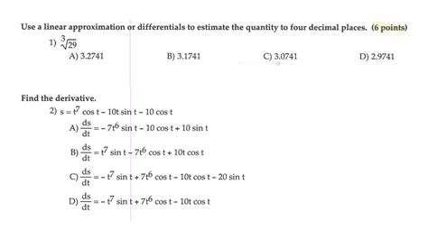 solved use a linear approximation or differentials to