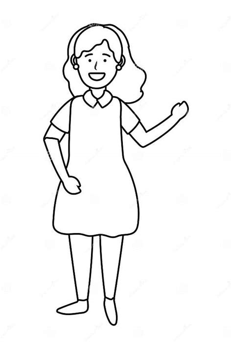 Avatar De Las Muchachas Del Niño Blanco Y Negro Ilustración Del Vector