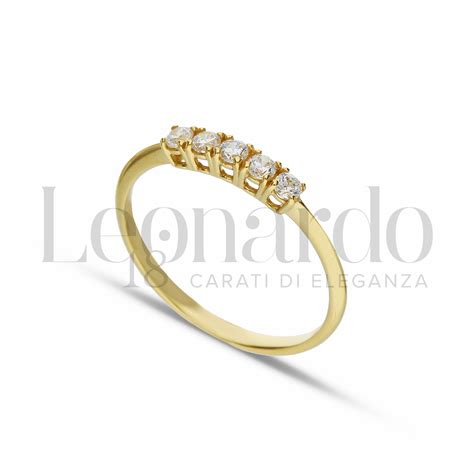 Anelli Anello Veretta Da Donna In Oro 18 Carati Modello O Finitura A 5